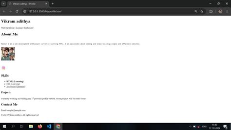 vscode html css webdevelopment codingjourney learningeveryday… vishnu prasad