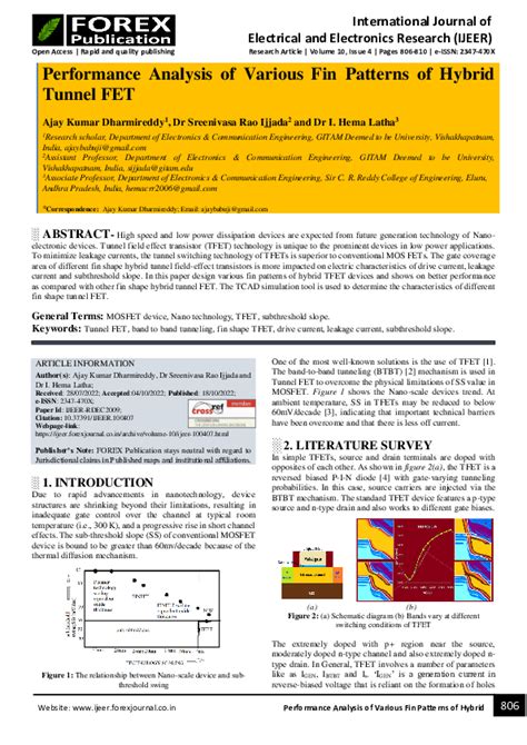 Pdf Performance Analysis Of Various Fin Patterns Of Hybrid Tunnel Fet