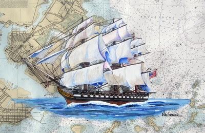 Uss Constitution Art Print Old Ironsides Navy War Of 1812 Boston Harbor