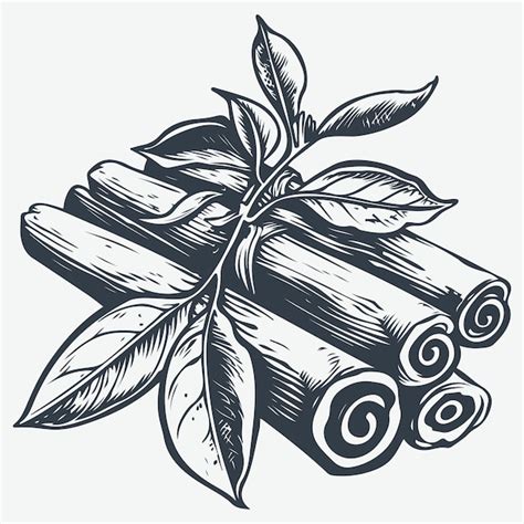 Premium Vector Cinnamon Vintage Woodcut Drawing Vector