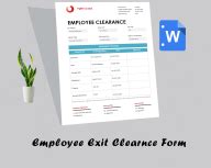 Employee Exit Clearance Form Template Eloquens