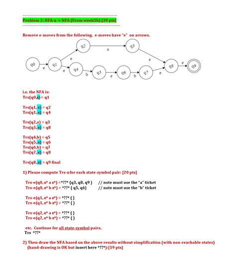Solved Problem 2 NFA 2 NFA From Week5b 39 Pts Remove Chegg Com