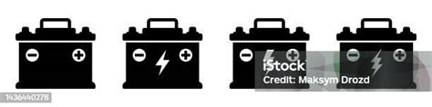 자동차 배터리 아이콘 컬렉션 에너지 전력 축압기 자동차 충전 표지판 흰색 배경에 격리 된 자동 배터리 기호 벡터 일러스트레이션 아이콘에 대한 스톡 벡터 아트 및 기타 이미지