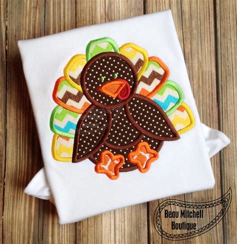 Turkey Nerd Turkey Applique Beau Mitchell Boutique