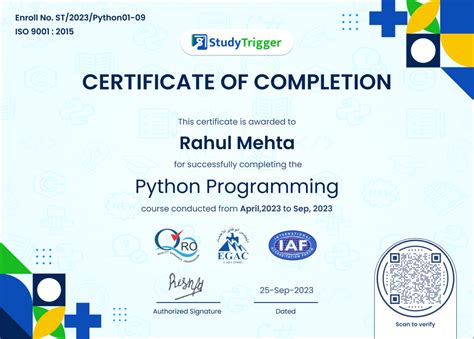 Rahul Mehta Python Certificate Study Trigger