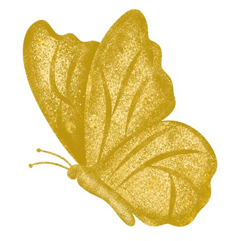 Gold Glitter Butterfly 35162028 Png