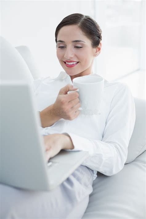 Rear View Portrait Of A Smiling Woman Tip Toeing Stock Image Image Of Exercise Relaxation