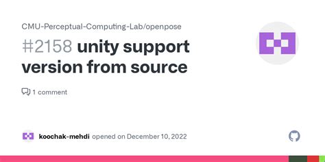 Unity Support Version From Source Issue 2158 CMU Perceptual