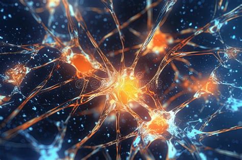 Science And Medicine Abstraction With Neurons Transmitting Synapse Signal Neural System With