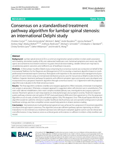pdf consensus on a standardised treatment pathway algorithm for