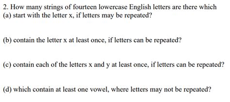 Solved 2 How Many Strings Of Fourteen Lowercase English