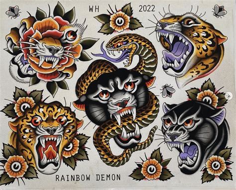 Old School Tiger Tattoo Design