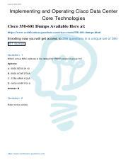 Cisco Exam Core Technologies Study Guide Course Hero