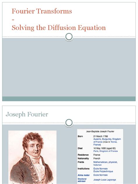 Fourier Transforms Solving The Diffusion Equation Pdf Fourier Transform Partial