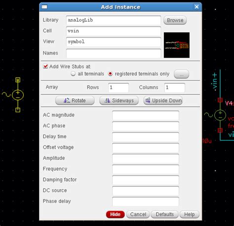 Some Parameters Not Appearing In Vsin Source From Analoglib Custom