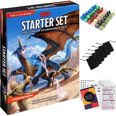 Dungeons And Dragons Starter Set 6th Edition Dragons Of Stormwreck Isle Bundled With 6 Dice