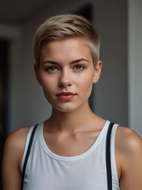 Ideen Buzz Cut Frauen And Shaved Pixie Cut 2024 Fm Galerie Cute Hairstyles For Short Hair
