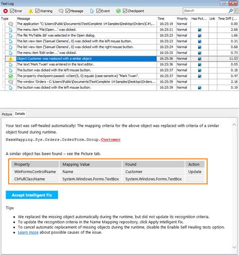 Message Object Objectname Was Replaced With A Similar Object Testcomplete Documentation