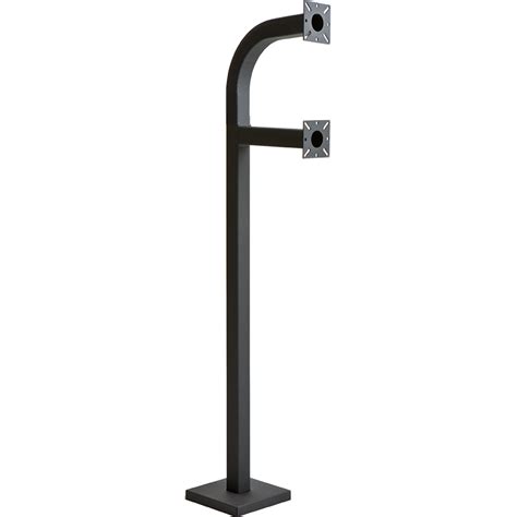 58 And 42 Black Steel Dual Height Gooseneck Pedestal Pad Mount 58