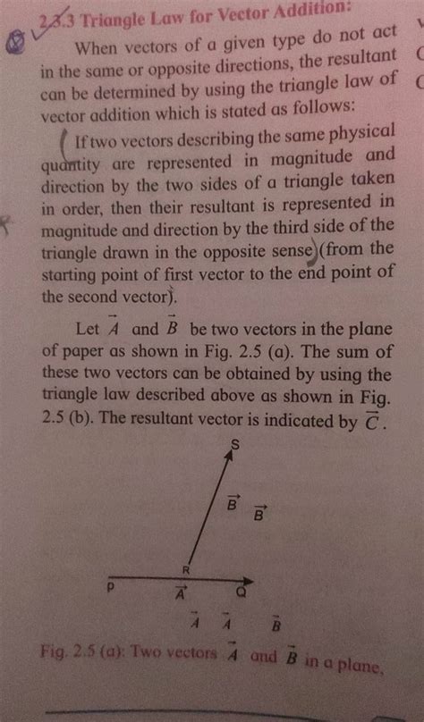 2 3 3 Triangle Law For Vector Addition Filo