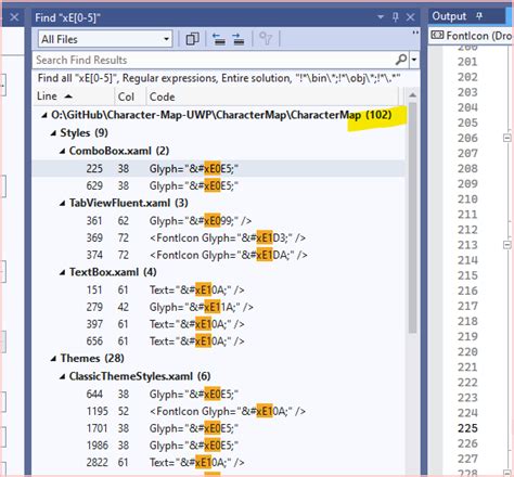 deprecated icon codes used through out the code · issue 264 · character map uwp character map