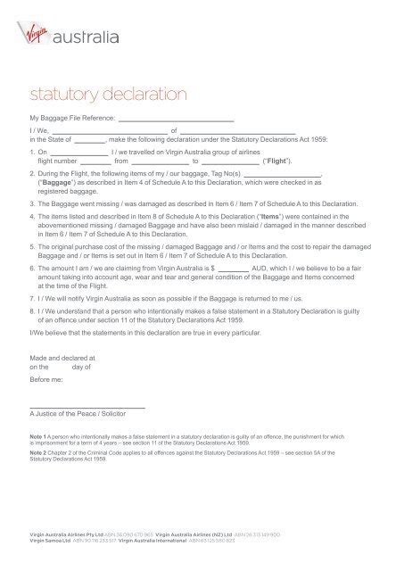Statutory Declaration