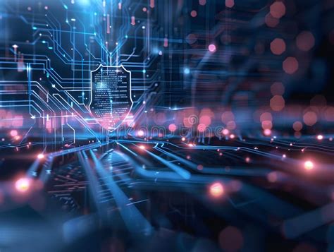 Abstract Cybersecurity Network Connection Technology Digital Data Privacy Concept Illustration