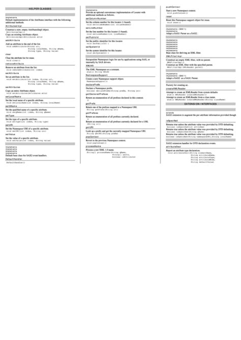 Top Xml Cheat Sheets Free To Download In PDF Format