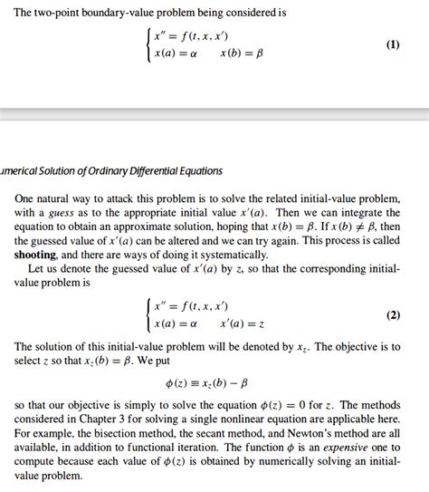 Solved 15 In Solving The Two Point Boundary Value Problem