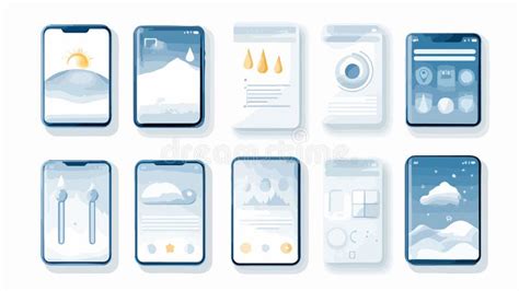 Modern Mobile Weather App Interface Design With User Friendly Gui