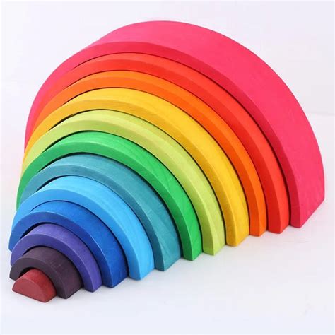 Large 12 Piece Wooden Rainbow Stacker Sale Online Australia