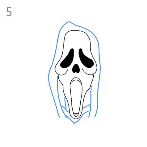 How To Draw A Scream Mask Or Ghostface From Scream Step By Step Easy Drawing Guides Drawing