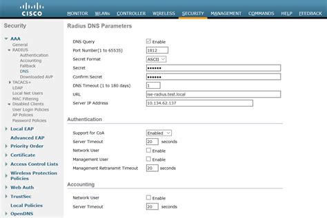 Cisco Aireos Wlc Radius Dns Parameters Cisco Community