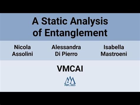 Free Video A Static Analysis Of Entanglement From Acm Sigplan Class Central
