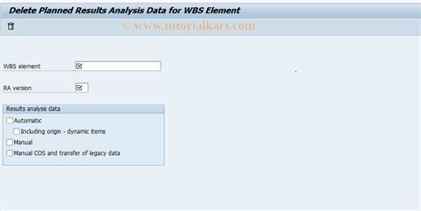 Kka8p Sap Tcode Delete Ra Data For Wbs Element