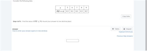 Solved Consider The Following Data Step Of Find The Chegg