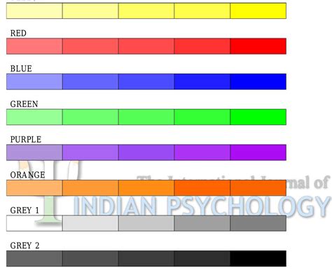Colour Bar Colour Preference Test Scoring Grid Colour Bar