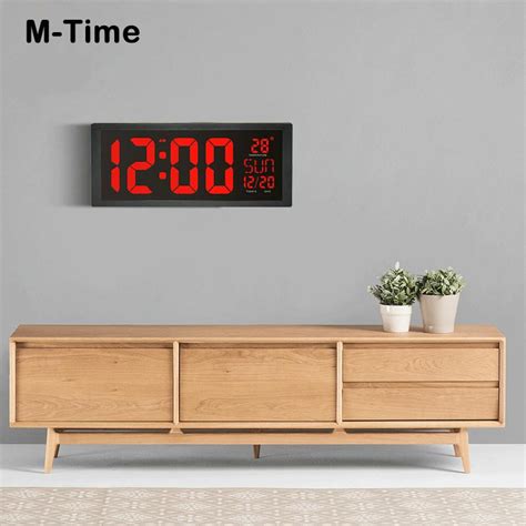 Large Number Led Wall Clock Display Electronic The Vicedeal