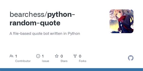 github bearchess python random quote a file based quote bot written