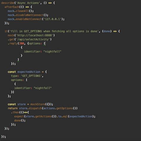 Testing Redux Async Test With Webpackkarmaetc Stack Overflow