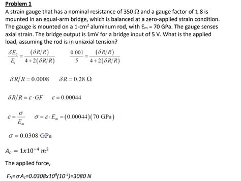 Solved Problem 1 A Strain Gauge That Has A Nominal