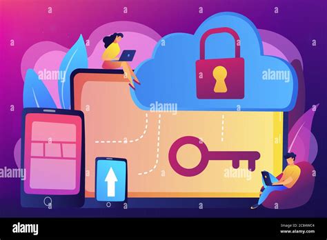 Cloud Computing Security Concept Vector Illustration Stock Vector Image
