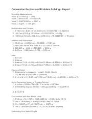 Conversion Factors And Problem Solving Report Pdf 1 2 3 4 Conversion Factors And Problem