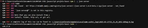 Erro Para Instalar O Npm I G Json Server Javascript Implementando