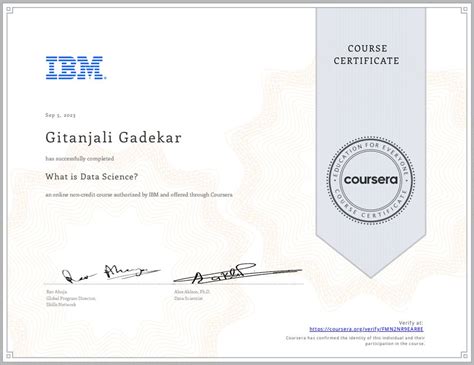 Gitanjali Gadekar On Linkedin Ibm Coursera