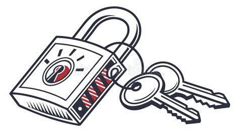 Padlock And Keys Security And Privacy Symbol Illustration Vector Design Generative Ai Stock