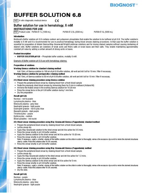 Buffer Solution For Use In Hematology 6 Mm Descargar Gratis Pdf