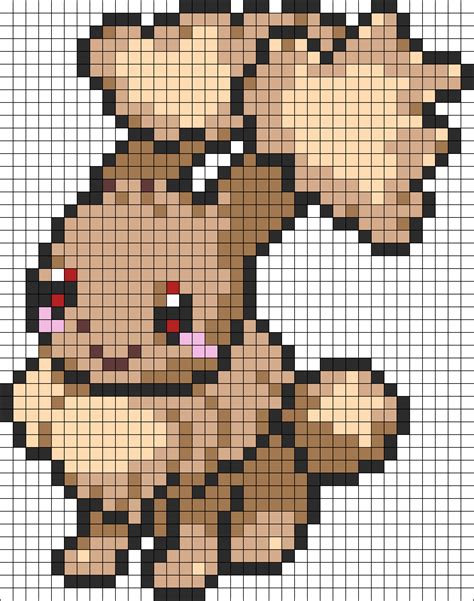 Minecraft Eevee Pixel Art Grid