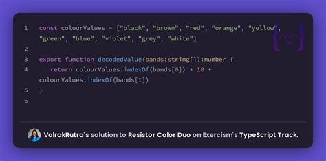 Volrakrutras Solution For Resistor Color Duo In Typescript On Exercism