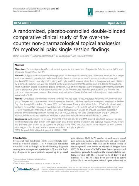 Pdf A Randomized Placebo Controlled Double Blinded Comparative
